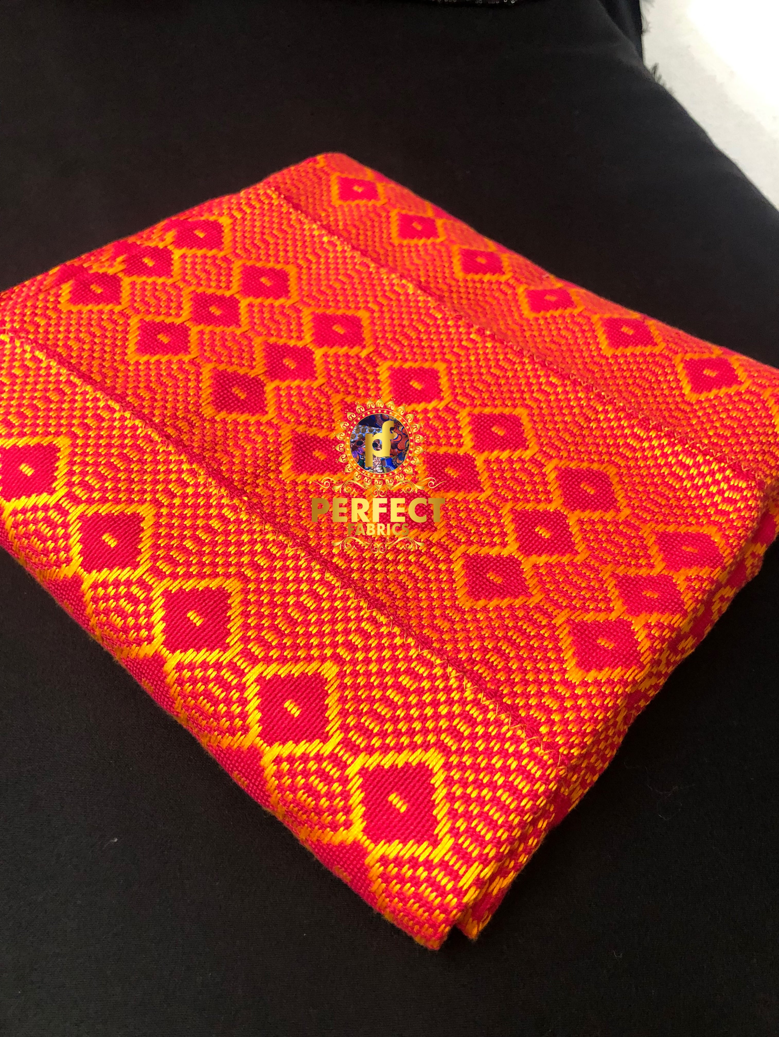 Red & Gold Ashanti Kente – PERFECT FABRICS