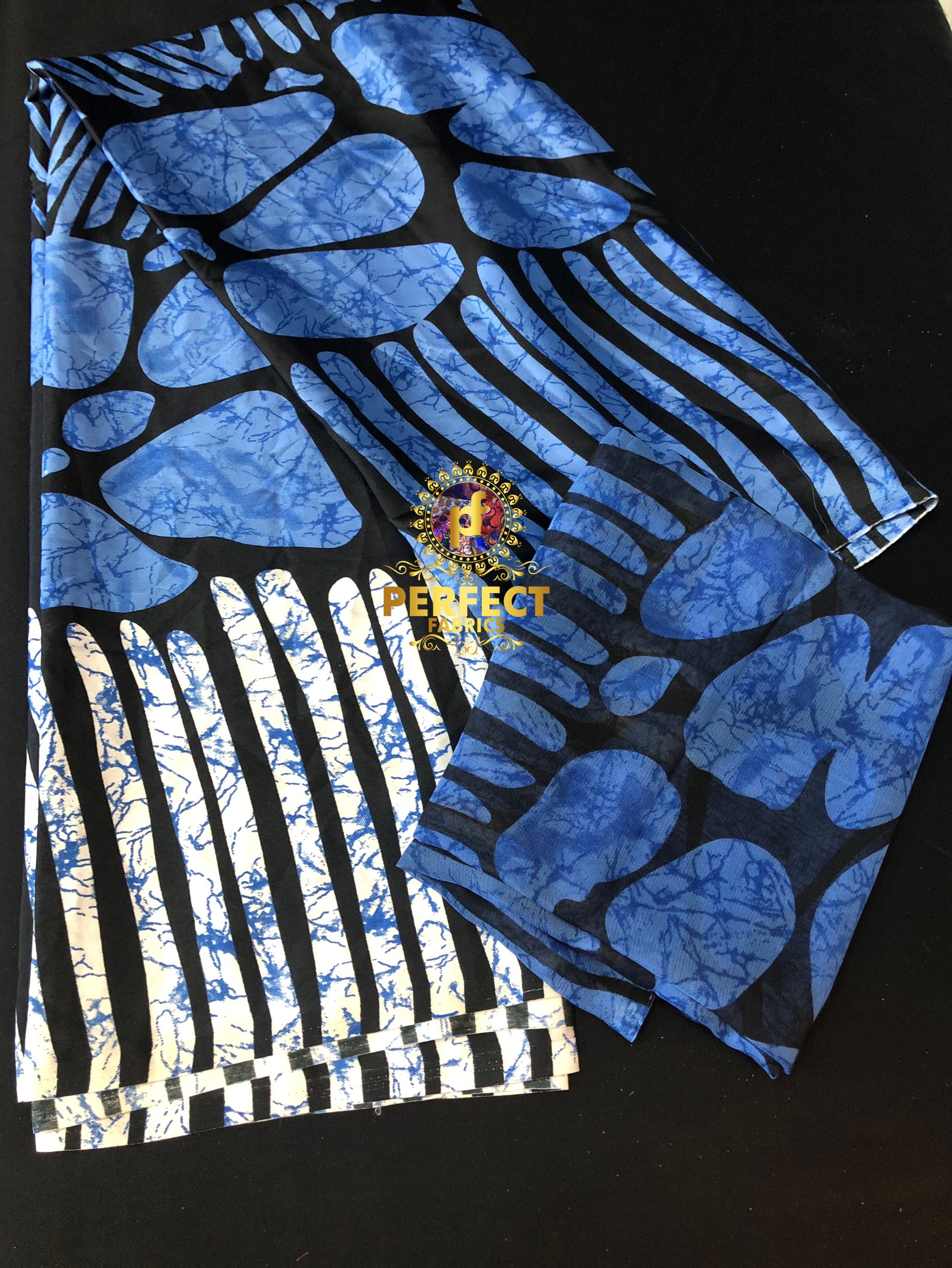 Blue Adire Silk Set – PERFECT FABRICS