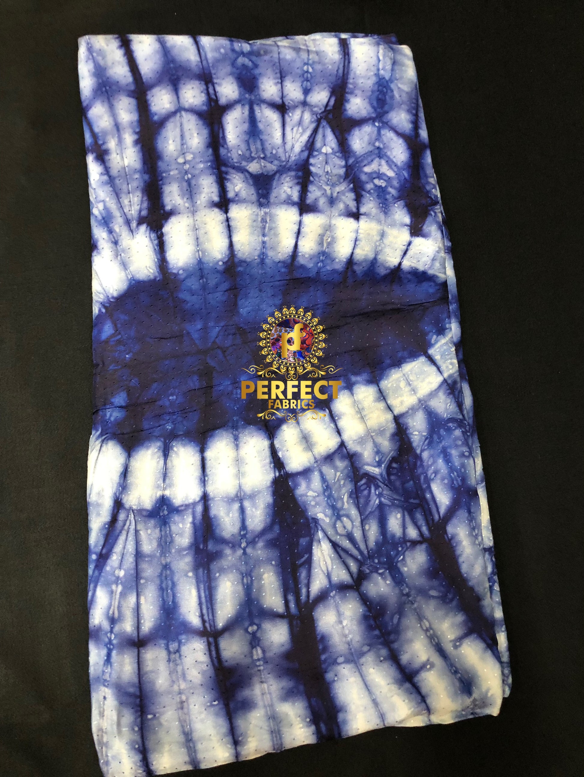 Blue & White Silk Adire – PERFECT FABRICS