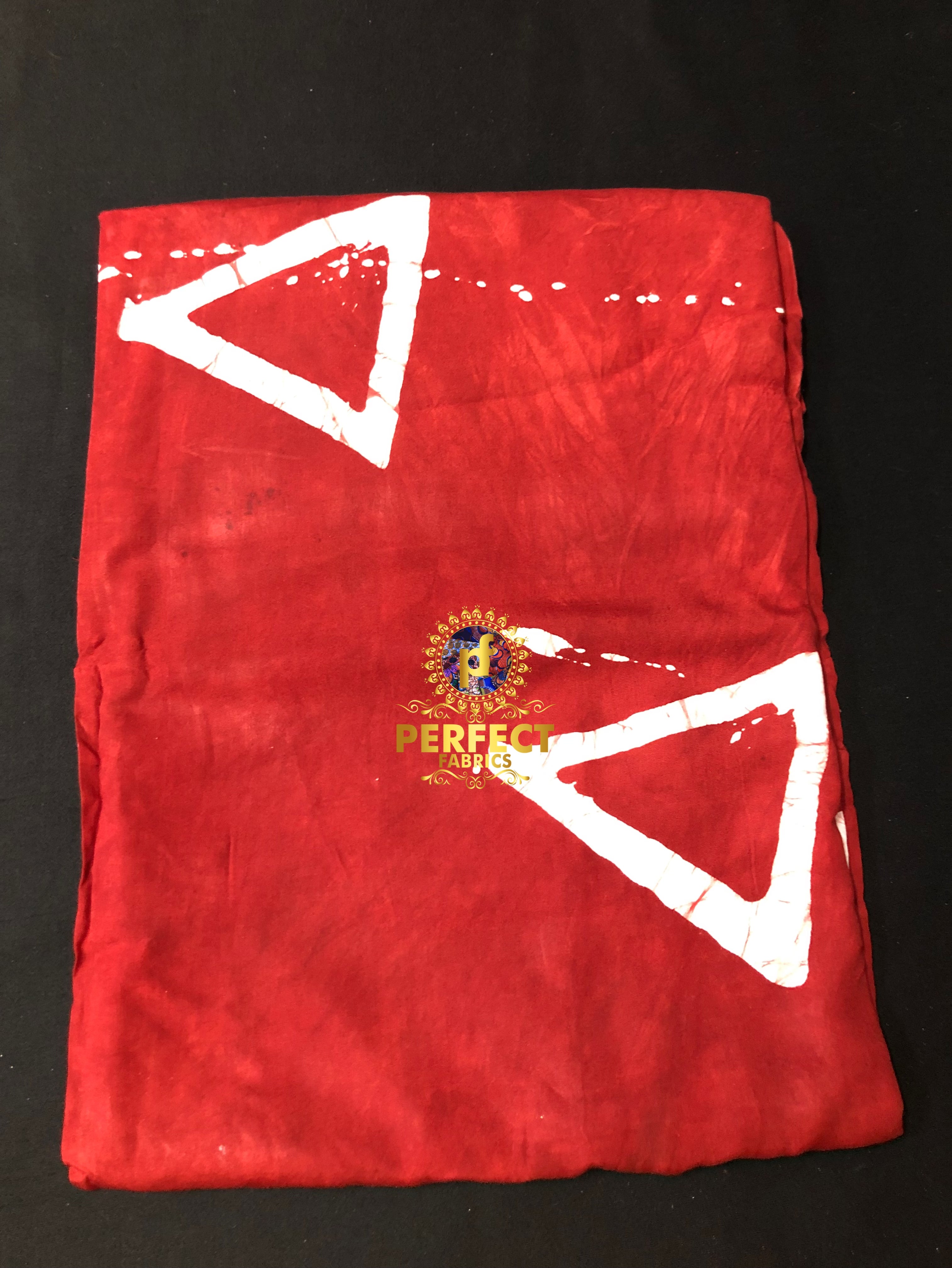 Red & White Triangle Adire – PERFECT FABRICS