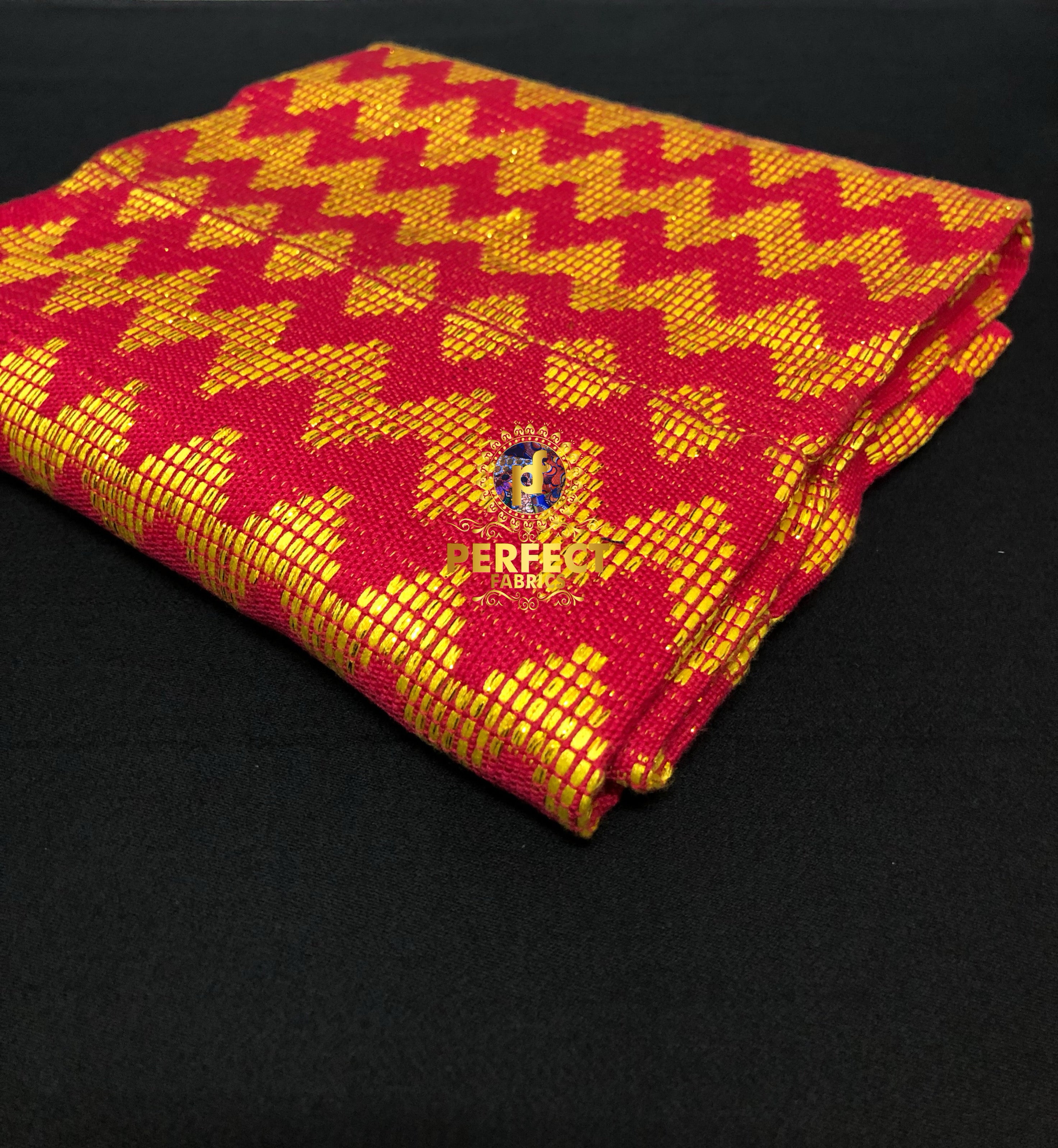 Hot Pink & Gold Ashanti Kente – PERFECT FABRICS